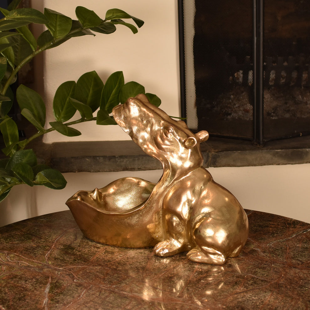 Big Mouth Hippo Bowl - Gold – Rural Urban